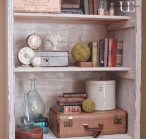 media cabinet makeover: from entertainment center to bookshelves
