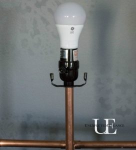 DIY Copper Table Lamp and LED Power Light