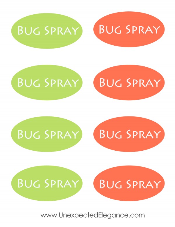 Bug Spray labels