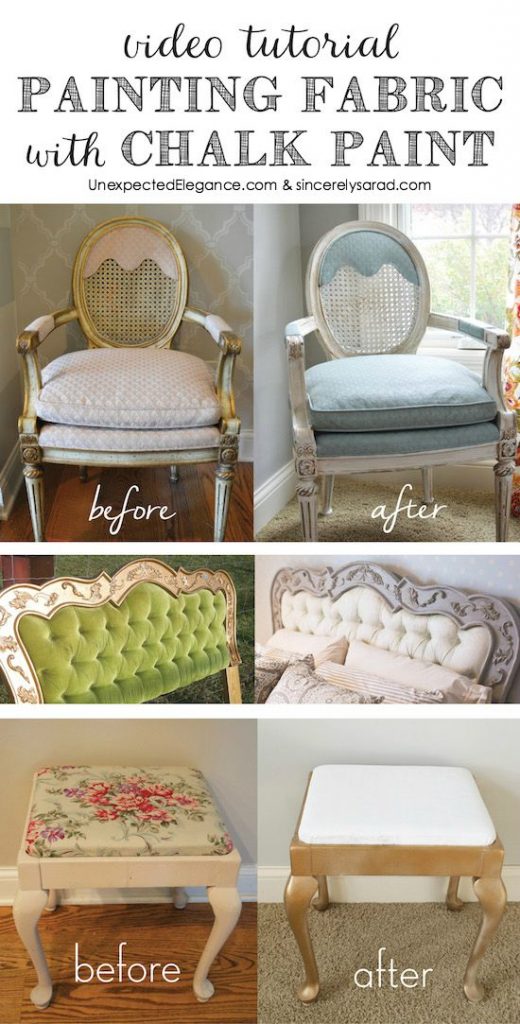 Painting Fabric with Chalk Paint {video tutorial}