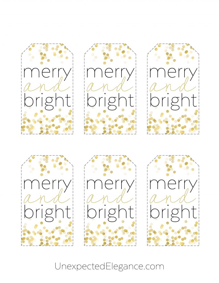 Merry & Bright Christmas Gift Tags